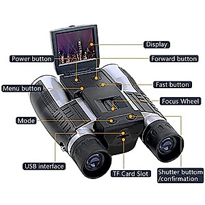 MMAXZ 1080p Digital Camera 2.0" LCD 12x32 Hd Black Binoculars Telescope Folding with Built-in Digital Camera New Full Hd