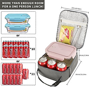 Leizzga Lunchbox Lunch Bags for Women Lunch Box Lunch Bag Insulated Lunch Bag Lunch Box Lunch Boxes (Gray)