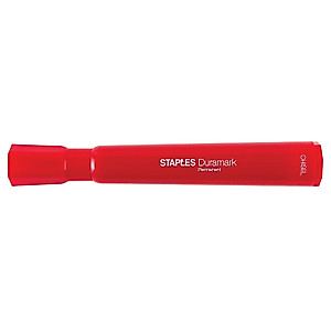 STAPLES Duramark™Permanent Markers, Chisel Tip, Red, Dozen