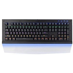 Mechanical Gaming Keyboard LED Backlit Wired Keyboard with Blue Switches for Windows Gaming PC (108 Keys, Black)