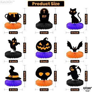 KatchOn, Halloween Centerpieces for Tables - Pack of 9 | Orange and Black Halloween Table Centerpiece for Halloween Table Decorations | Pumpkin Halloween Centerpiece for Halloween Decorations Indoor
