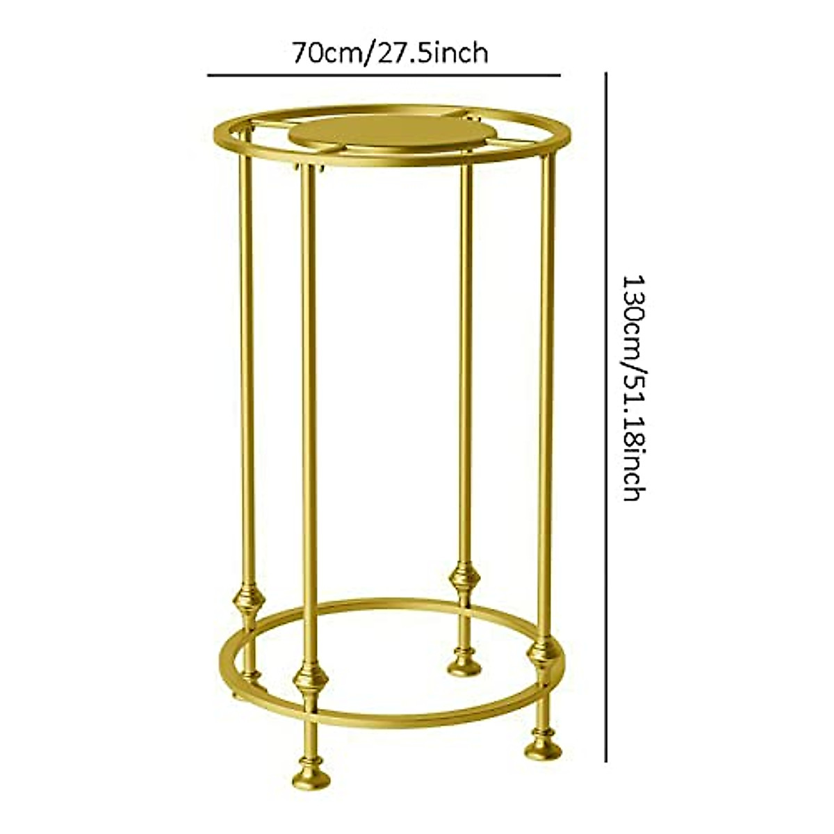 QQXX Freestanding Metal Clothes Rack,Modern Round Clothing Rack,Heavy-Duty Garment Rack with Top Shelf,Cloth Display Rack Hanger for Clothes Store Bedroom Multi-Purpose Hanging Rod Shelf