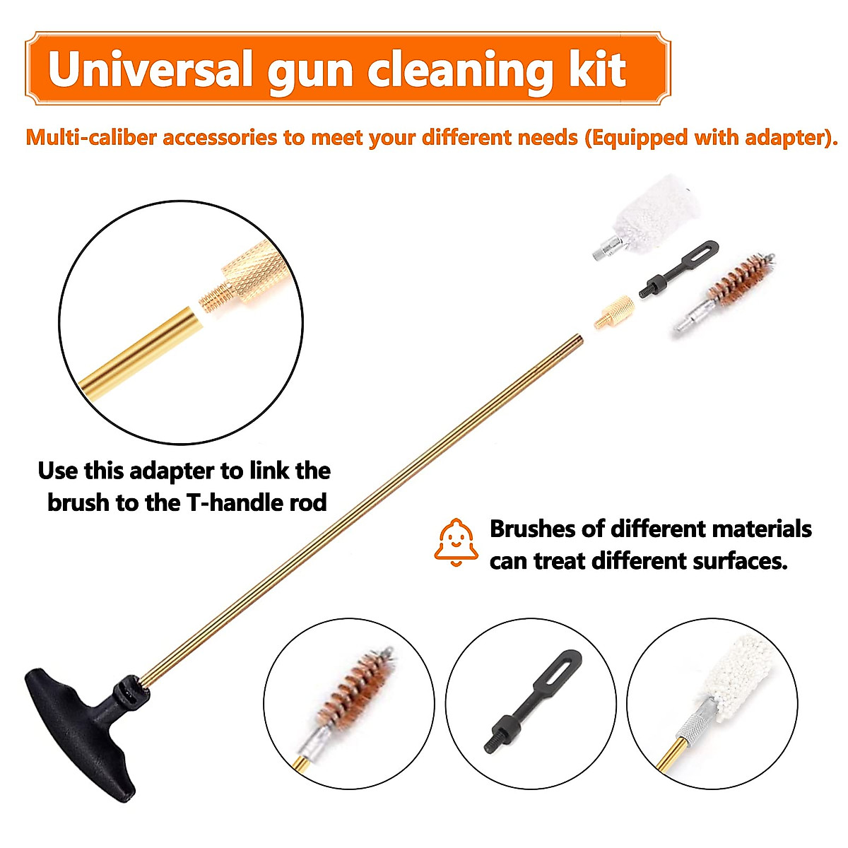 Raiseek Universal Gun Cleaning Kit for Rifle Pistol Shotgun Cleaning Kit for All Guns with Lightweight Organized Carrying Case Gun Cleaning Supplies Gun Plastic Jags and Brushes with Cleaning Mat