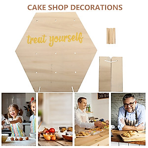 BESTOYARD 2 Sets Wooden Donut Stand Donut Display Easel Stand Donut Board Dessert Display Stand Donut Stand Wedding Doughnut Rack Donuts Stand Donut Stand for Bakery Baby Buffet Table Frame