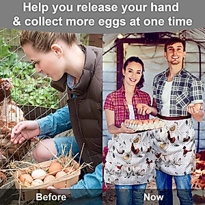 Syhood Egg Collecting Apron Egg Apron for Fresh Eggs Egg Gathering Apron Women Deep Pocket Holder for Chicken Duck Goose Egg (Adult-Unisex)