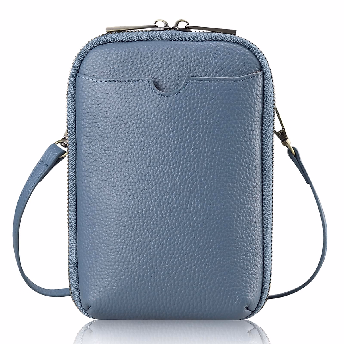 Crossbody Cell Phone Purses for Women Luxury Genuine Leather Small Crossbody Bags Wallet Purses with Adjustable Strap RFID Blocking Cellphone Case Wallet Bag