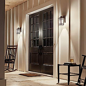 Kichler Cameron 10.75" 1 Light Outdoor Wall Light with Etched Linen Glass in Prairie Rock