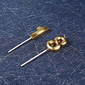 18th Birthday Candles,Gold Number 18 Cake Topper for Birthday Decorations Party Decoration