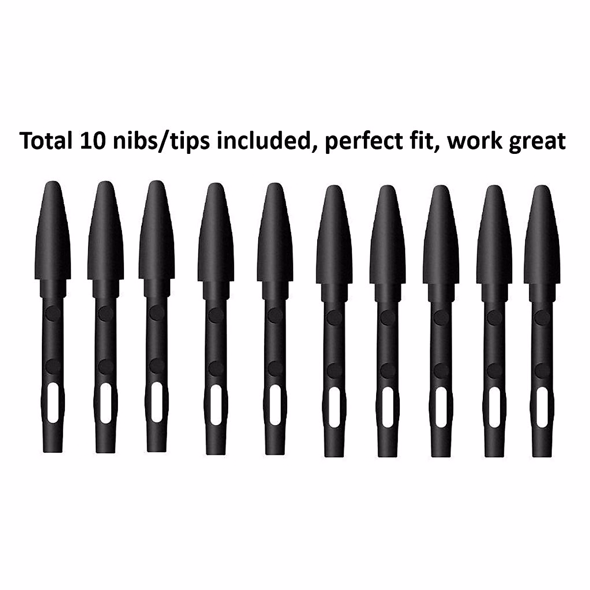 Replacement Tip Nibs for Huion Stylus Pen PN01 for Pen P80 P68 for Model 420 H420 K58 H58L 680S H580 680TF H610PRO 1060PLUS W58 DWH69 WH1409 Graphic Tablets UGEE GAOMON King (Black)