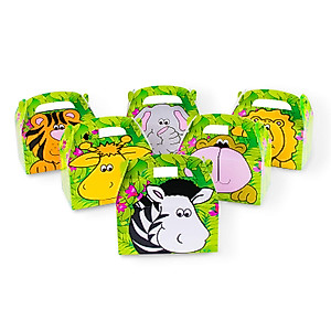 Safari Zoo Animals Treat Gift Boxes Birthday Party Favor Jungle Theme 12 Pack By Super Z Outlet