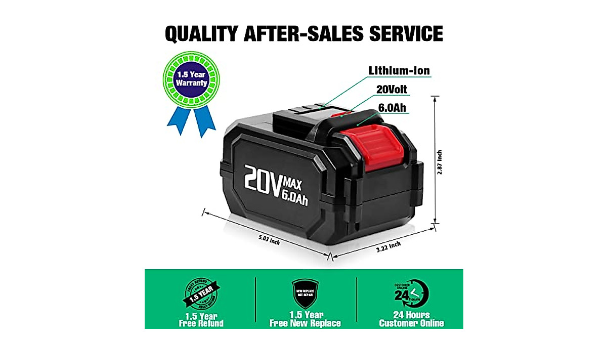 DSANKE 20V 6.0Ah Lithium Battery for KIMO Power Tools