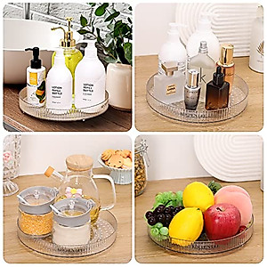 Lazy Susan Turntable - 4 Pack Lazy Susan Organizer for Cabinet, Kitchen, Pantry,Table, Fridge, Bathroom, Countertop, Vanity, 9 Inches, Clear