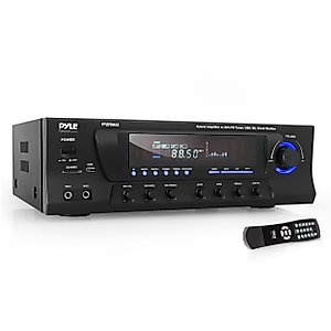 Pyle Home 300W Digital Stereo Receiver System - AM/FM Qtz. Tuner, USB/SD Card MP3 Player & Subwoofer Control, A/B Speaker, IPhone MP3 Input with Karaoke, Cable & Remote - PT270AIU