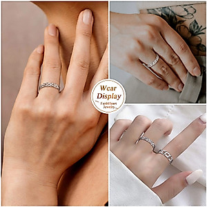 FaithHeart Women Wedding Rings 4mm Plain Silver Ireland Celtic Knot Band Ring Jewelry for Wife