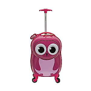 Rockland Jr. Kids' My First Hardside Spinner Luggage, Telescoping Handles, Owl, Carry-On 19-Inch