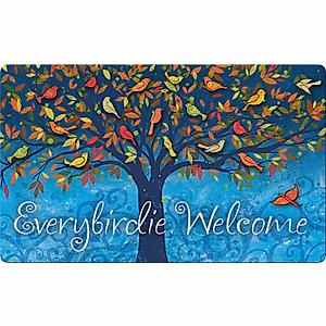 Toland Home Garden 800396 Everybirdie Welcome Spring Door Mat 18x30 Inch Bird Outdoor Doormat for Entryway Indoor Entrance