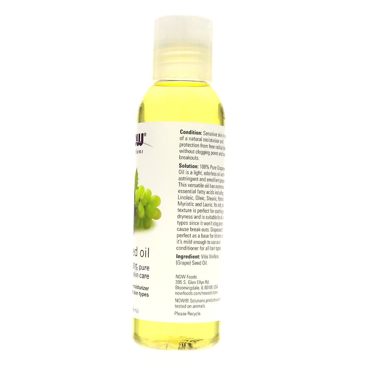 NOW Grape Seed Oil, 4-Ounce (Pack Of 2)