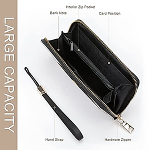 Modern Marbling Gold Black White Marble Geometric Triangle Granite Soft PU Leather Clutch Long Bifold Wallet, Coin Purse Credit Pass Case, Unisex Durable Card-Holder Slim Billfold Money Storage