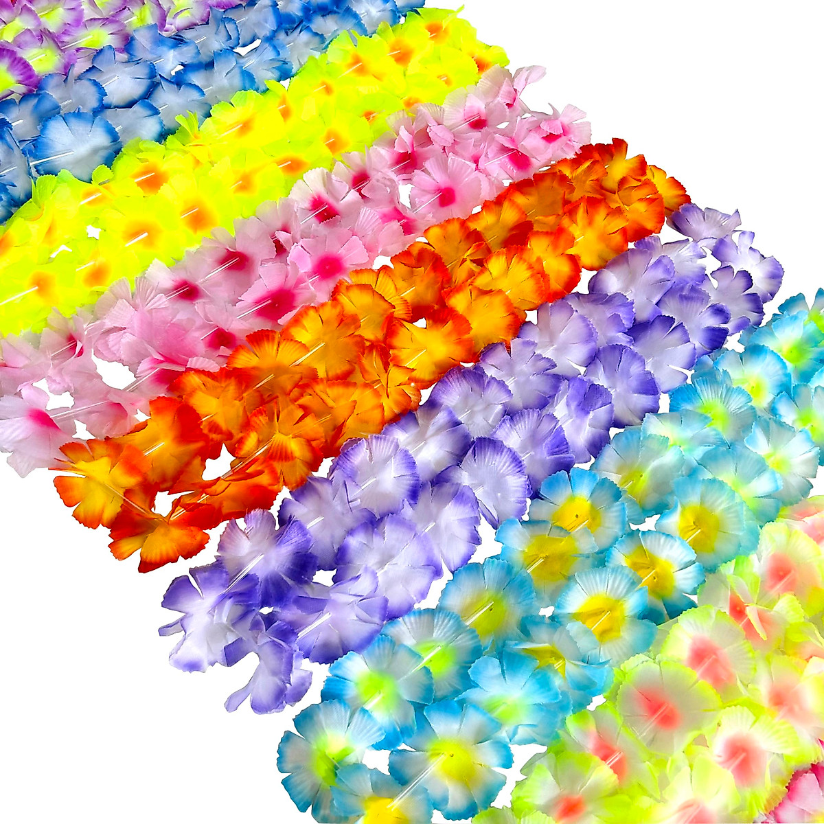 swufelKu Hawaiian Luau Leis 50PCS for Adults and Kids Party Favour Supplies Decoration