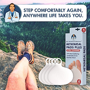 Dr. Frederick's Original Metatarsal Pads Plus - 4pcs - Forefoot Pain Relief - Ball of Foot Pads - Foot Pain Relief Cushion - for Women & Men