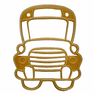SCHOOL BUS FRONT VIEW CARTOON STYLE DETAILED COOKIE CUTTER MADE IN USA PR4959
