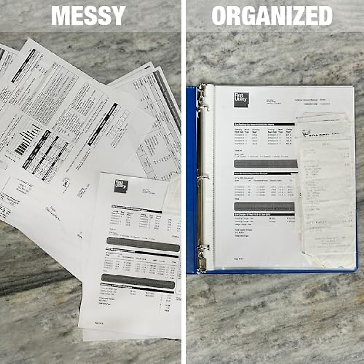 Samsill 500 Clear Heavyweight Sheet Protectors, 3.3 Mil Thickness, Top Loading / 3 Hole Design Page Protectors, Archival Safe for Photos or Printed Copy, Holds Multiple 8.5 x 11 Sheets, Bulk 500 Pack