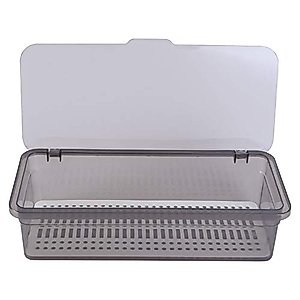 YARNOW Plastic Kitchen Cutlery Tray Cutlery Storage Box Kitchen Flatware Organizer Box with Lid Rectangular Utensil Tray for Home Chopstick Storage containers Kitchen Chopstick Holder Box ( Black )