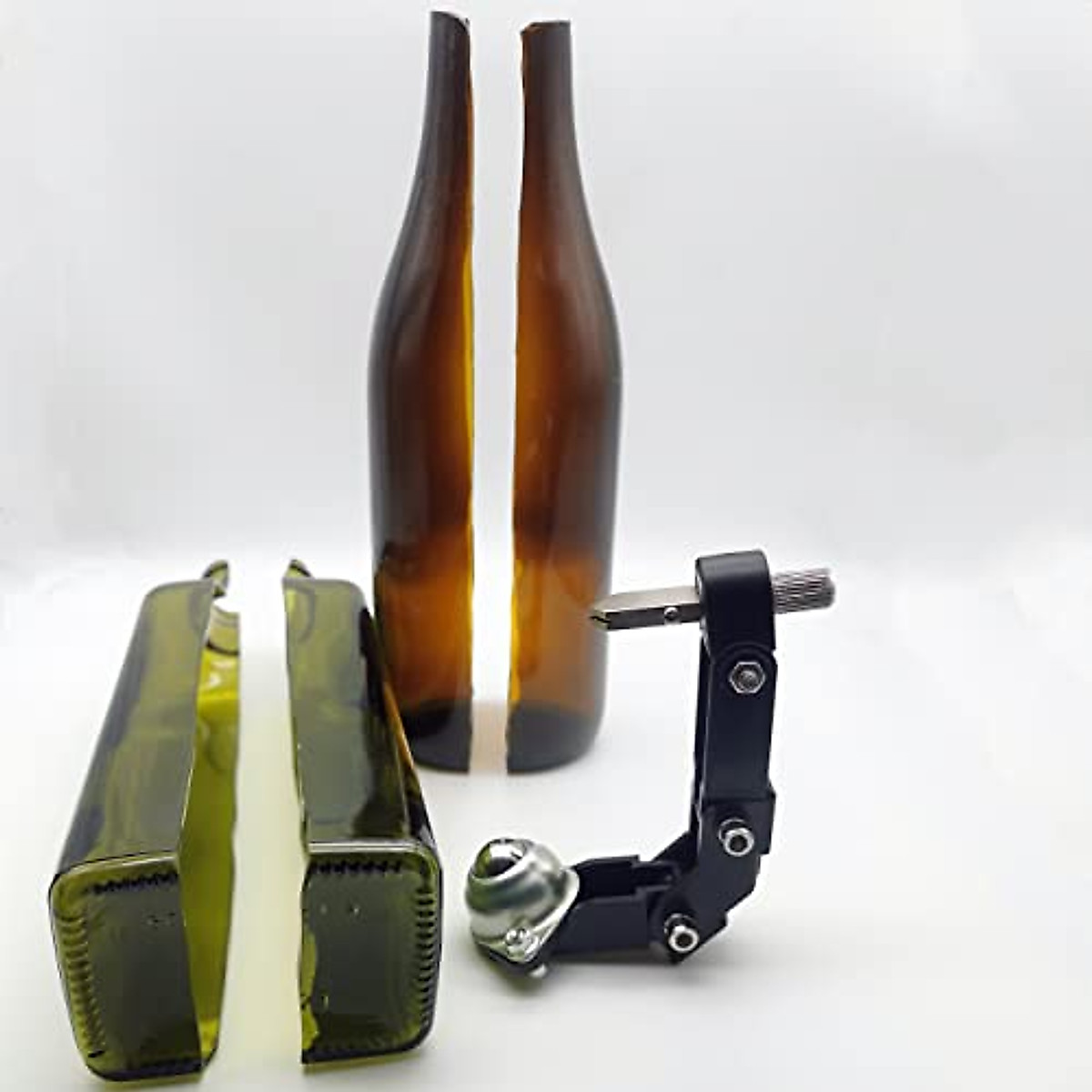 Arc Glass Bottle Cutter Portable DIY Bottle Cutting Tool Kits for Different Angles, Square & Round Bottle Cutting Machine with Complete Accessories for Beer, Whiskey, Wine…