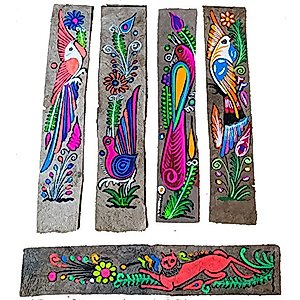 Amate Bookmarks by Jacq & Jürgen 5 Pack Hand Painted Mexican Unique Art