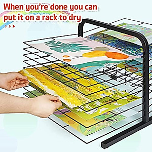 Drying Racks,Tabletop Art Drying Rack Metal Wire Shelves Artwork Storage Display Racks for Classrooming Crafts, School and Art Club Use, 20 Shelves