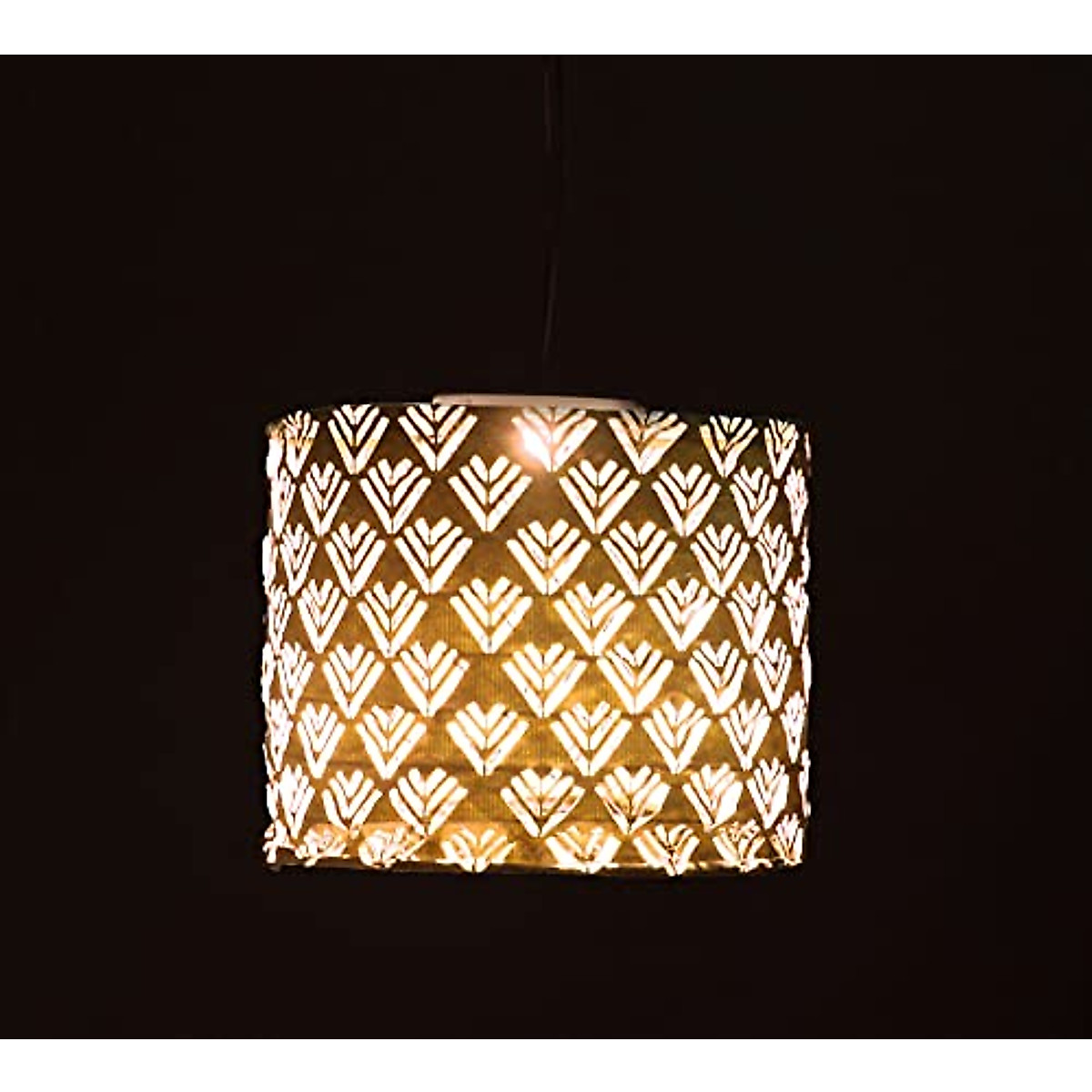 Allsop Home and Garden Soji Stella Drum LED Outdoor Solar Lantern, Handmade with Weather-Resistant Fabric for Patio or Garden, Color (Copper)