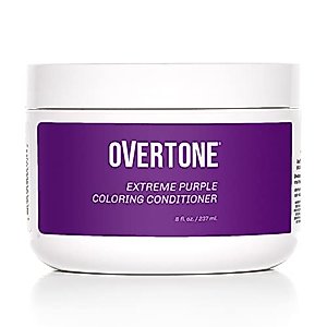 oVertone Haircare Color Depositing Conditioner - 8 oz Semi Permanent Hair Color with Shea Butter & Coconut Oil - Extreme Purple Temporary Cruelty-Free (Extreme Purple)