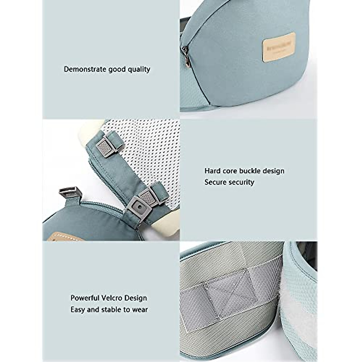 All Seasons Multi-Functional Cotton Breathable Double Shoulder Front Holding Baby Shoulder Strap Mother and Baby Articles ergonomically Comfortable Baby Convenient Adjustable (Breathable Green)