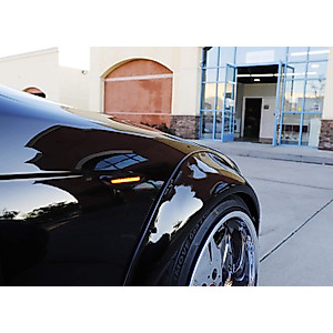 iJDMTOY Euro Smoked Lens Amber Full LED Front Fender Side Marker Blinker Lights Compatible With BMW 1 3 5 Series, etc, Replace OEM Amber/Clear Sidemarker Lamps