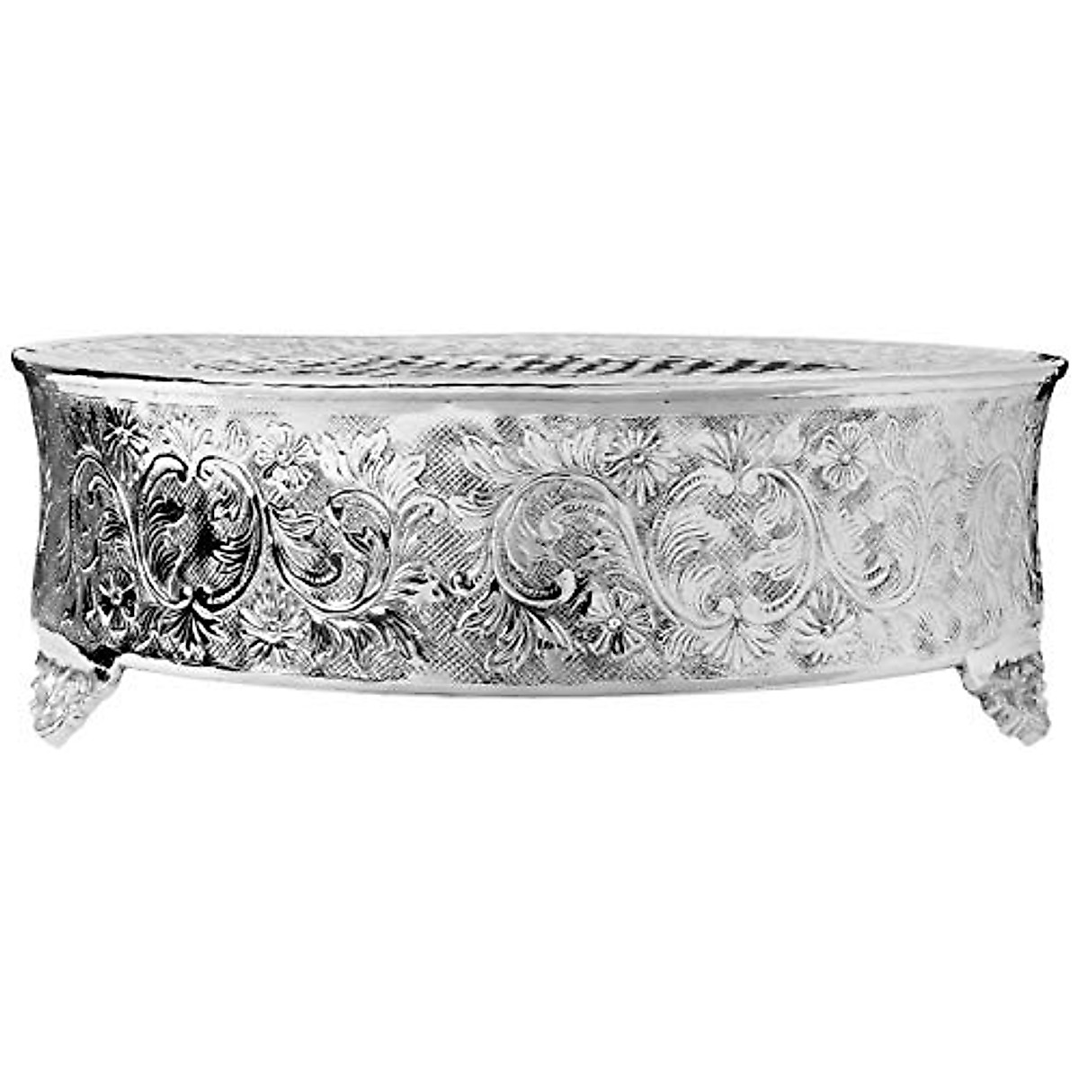 Elegance Round Ornate Wedding Cake Stand, 18-Inch, Silver
