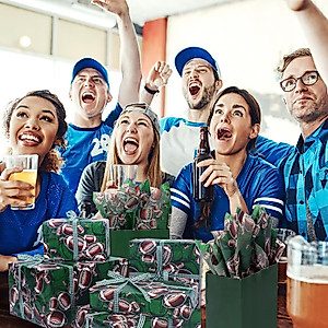 100 Sheets Football Pattern Tissue Paper, 20x14in Green Brown Football Art Tissue Paper for Sports Themed Party Gift Wrapping Thanksgiving Day Party Decor Gift Bag Fillers