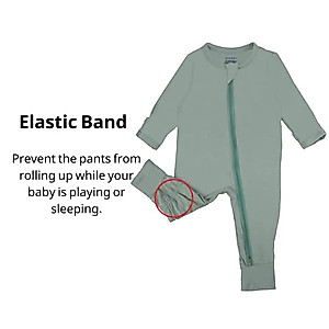 GUISBY Baby Girls Footless Pajamas with Mittens - 2-Way Zipper Long Sleeve Sleepwear 3Pack 6-12 Months