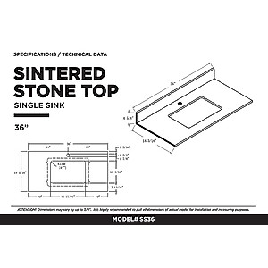 Fine Fixtures Opulence Collection 36 in. W x 18 in. D x 33 in. H Bathroom Vanity in Mint Green with White Matte Sintered Stone Sink - Chrome Hardware