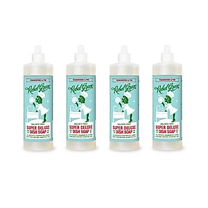 Rebel Green Super Deluxe Frankincense and Pine Scent Dish Soap, Sulfate Free, 16 Ounce (Pack of 4)