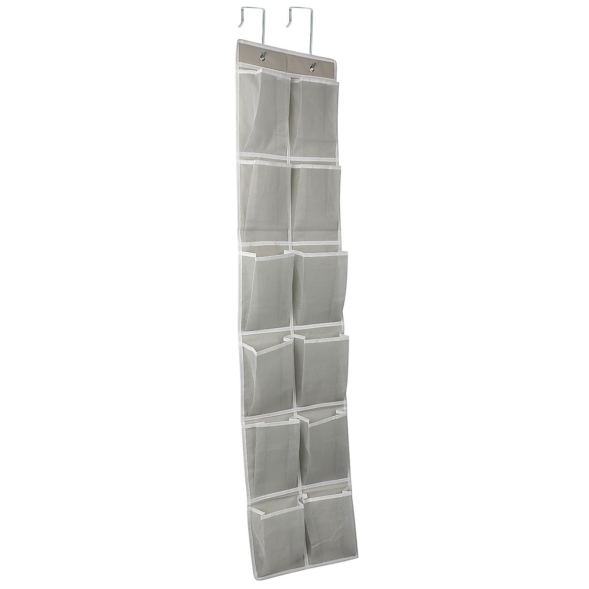 GOMAJI Over the Door 12 Pocket Hanging Shoe Organizer, Gray