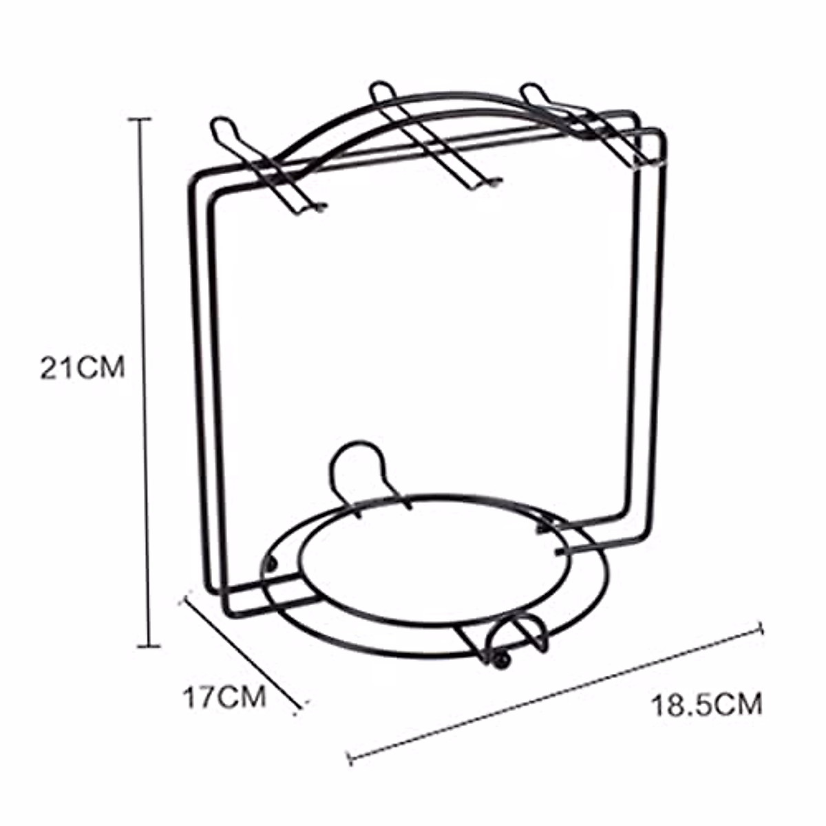 BUJIATANG 2 in 1 Tea Cup Holder Stand with Saucer Holder Stainless Steel Mug Tree Rack for 6 Mugs Metal Wire Coffee Cup Rack for Kitchen Black