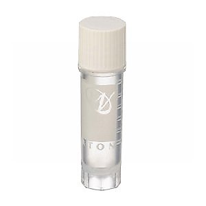 Wheaton W985863 Polypropylene Conical 2mL CryoElite Cryogenic Freestanding Vial, with Writing Patch and External Threaded White Cap (Case of 500)
