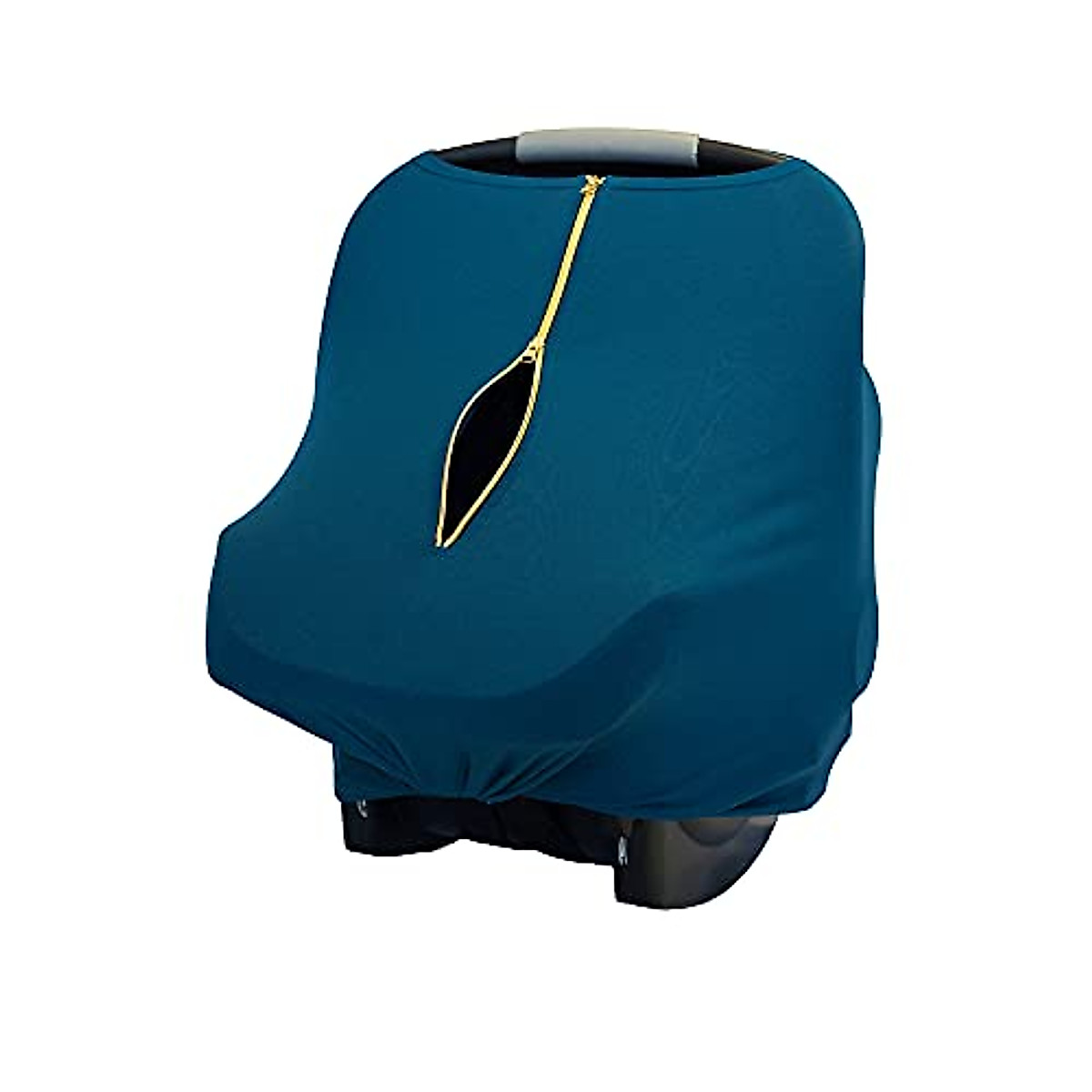 Baby Leaf Covers - Stretchy Multi Use Infant Car Seat and Stroller Canopy with Double Zipper, Breathable Nursing Poncho and Breastfeeding Scarf, Blue Sky