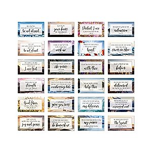JBH Creations Be Not Afraid Bible Verse Cards with Full Scripture - Pack of 48