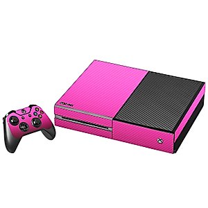 LidStyles Vinyl Protection Skin Kit Decal Sticker Compatible with Microsoft Xbox One Original Console (Pink Carbon Fiber)