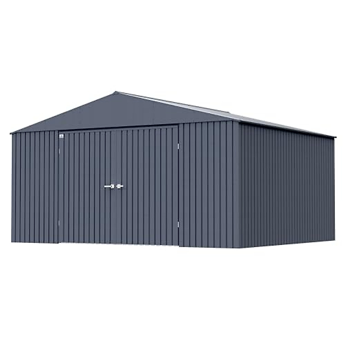 Arrow Shed Elite 14' x 12' Outdoor Lockable Gable Roof Steel Storage Shed Building, Anthracite