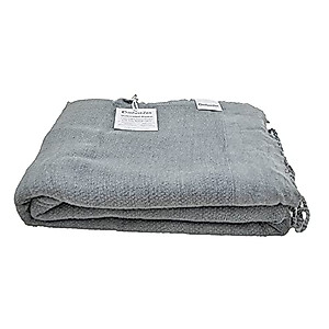 Stonewashed Turkish Throw Blanket in Denim Grey Blue, Soft, Cozy and Lightweight, Perfect for Use as a Love Seat or Sofa Throw, Partical Bed Cover, Beach Blanket or Yoga Blanket