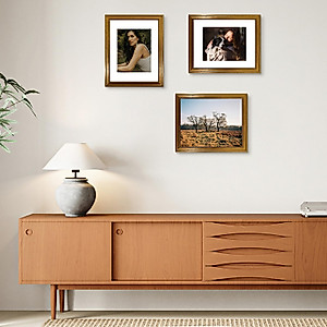 Golden State Art, 11x14 Photo Frame with White Mat for 8x10 Pictures & Real Glass, 1.25-Inch Wide, Dark Gold