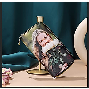 Gemszoo Custom Photo Wallet Personalized Leather Picture Zipper Purse Credit Card Clutch (Large)