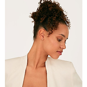 PAVOI 14K Yellow Gold 925 Sterling Silver Huggie Half Hoop Earrings for Women | Tiny Boho Opal Stone Cartilage Earring